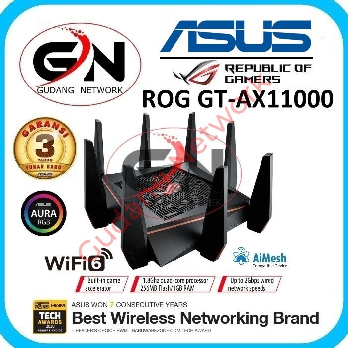 Jual ASUS GT-AC5300 WiFi Router Gaming Tri-Band AiMesh | Shopee Indonesia