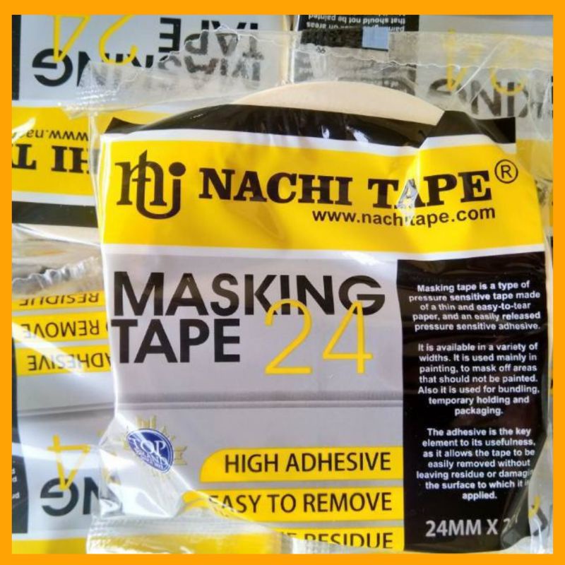 Jual Masking Tape Nachi Lakban Kertas 1inch (24mm) x 20yard | Shopee ...