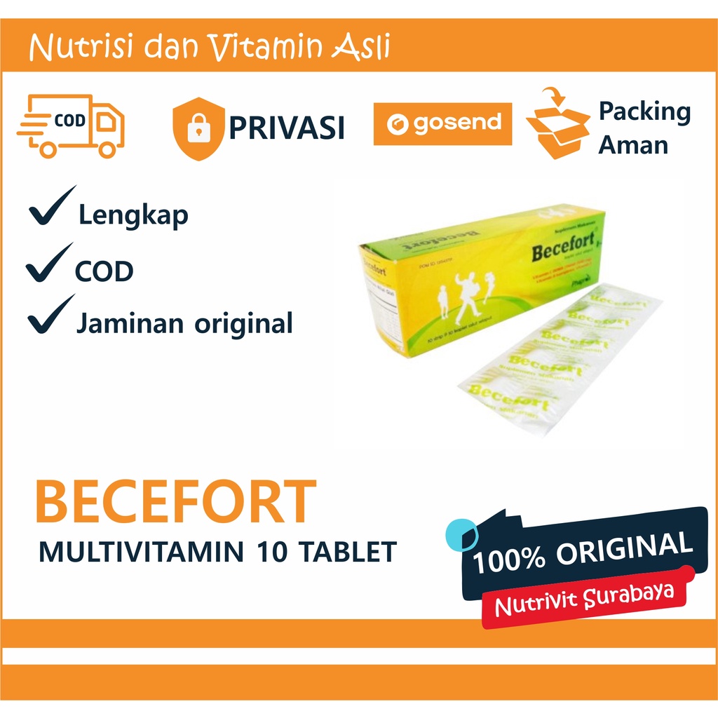 Jual BECEFORT MULTIVITAMIN tablet 10s (1 Strip isi 10 Tablet) | Shopee ...
