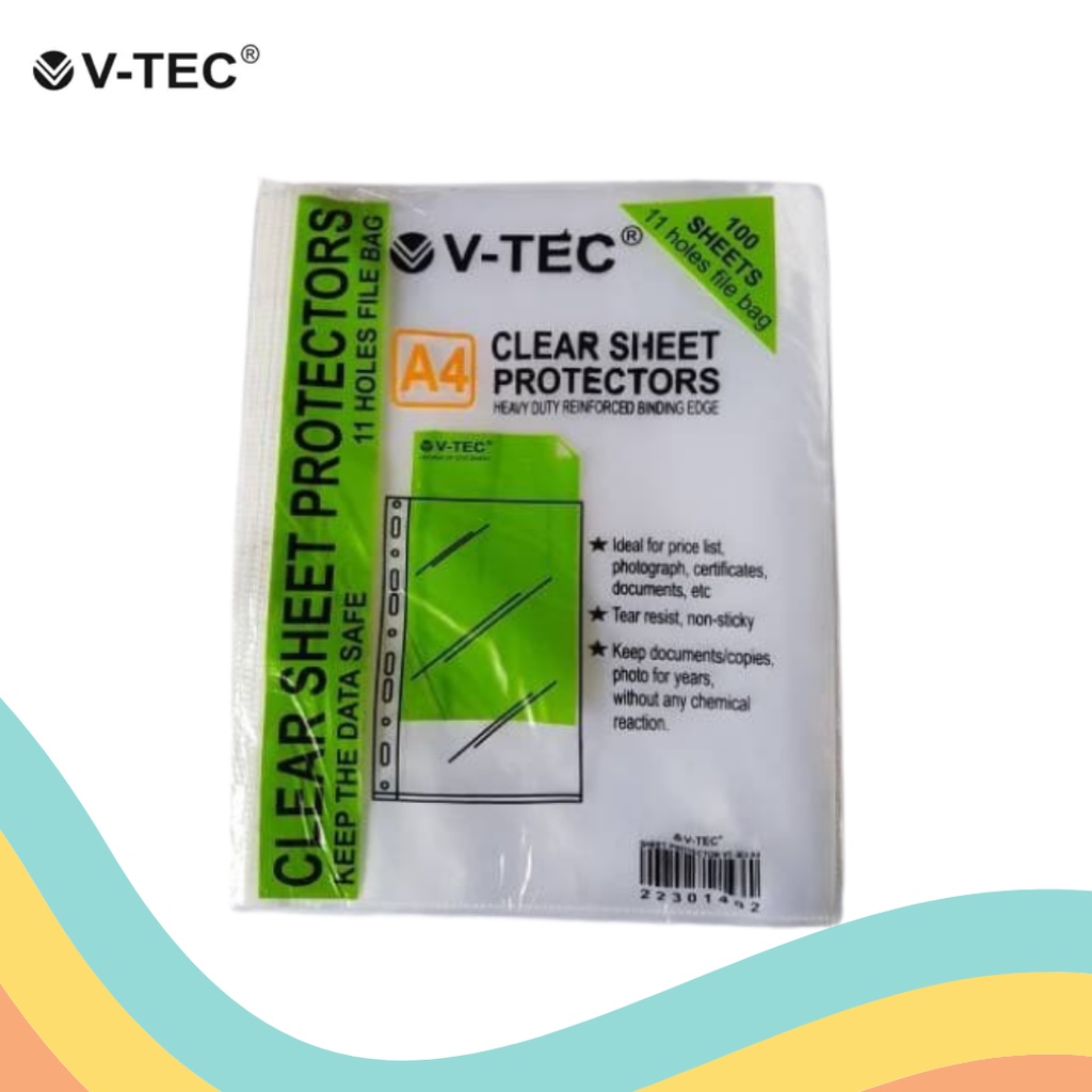 Jual CLEAR SHEET PROTECTOR V-TEC VT-303 A4 (100'S) | Shopee Indonesia