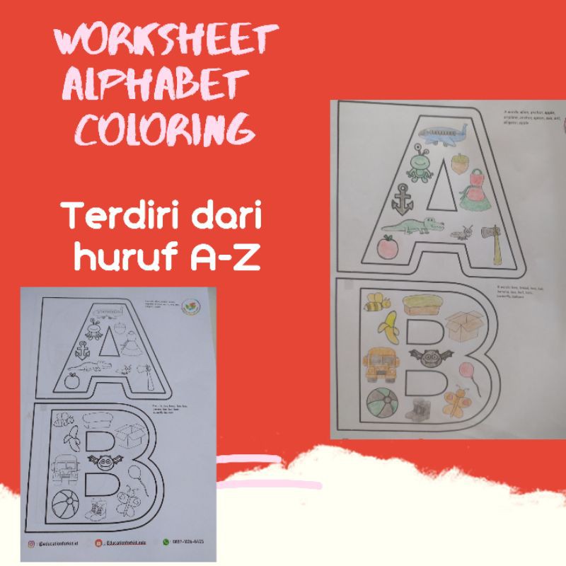Jual WORKSHEET / MEWARNAI ABJAD / ALPHABET / COLORING | Shopee Indonesia