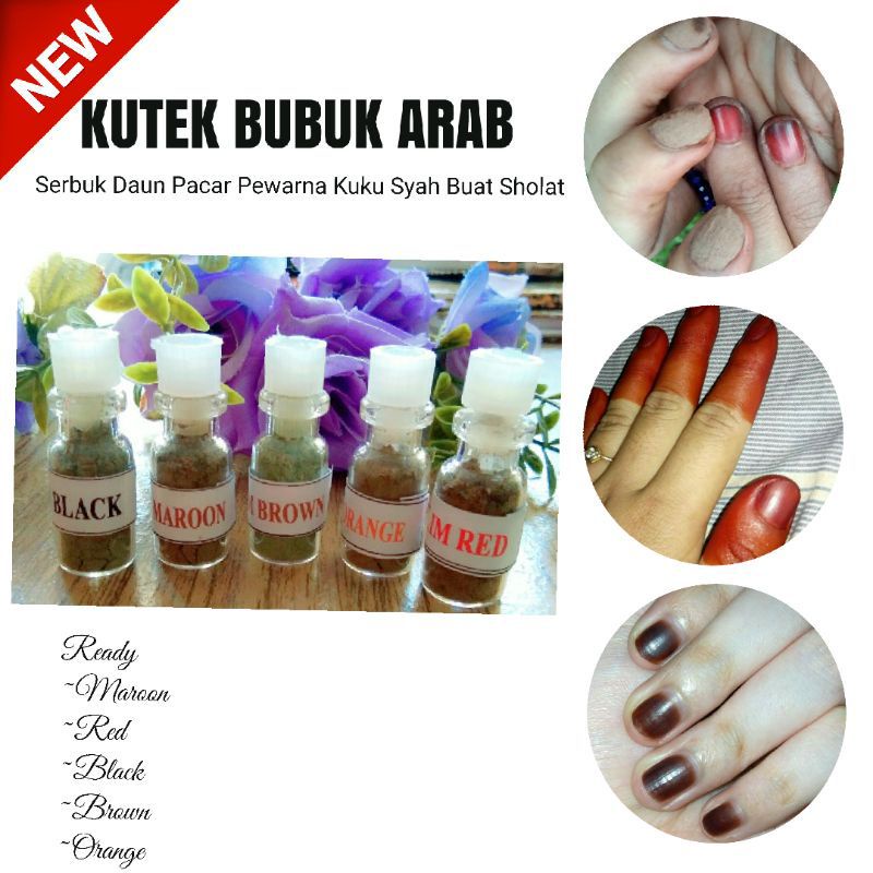 Jual KUTEK BUBUK MUSLIM Serbuk Daun Pacar Asli | Shopee Indonesia