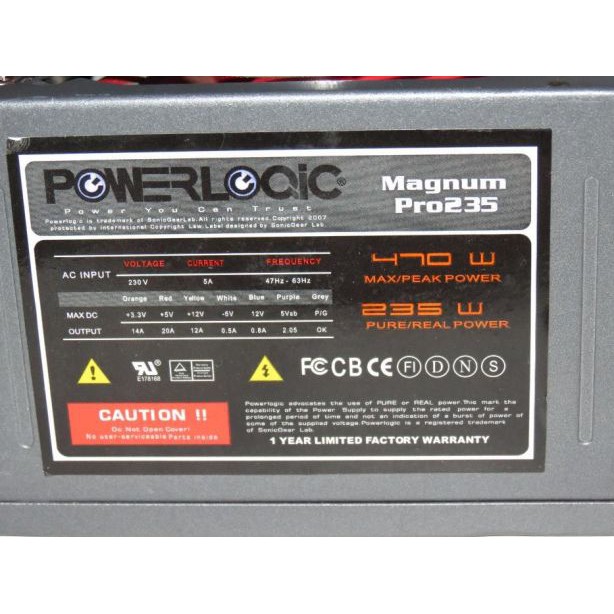 Jual PSU Powerlogic magnum pro 235 470w pure 235w 2nd bagus | Shopee ...