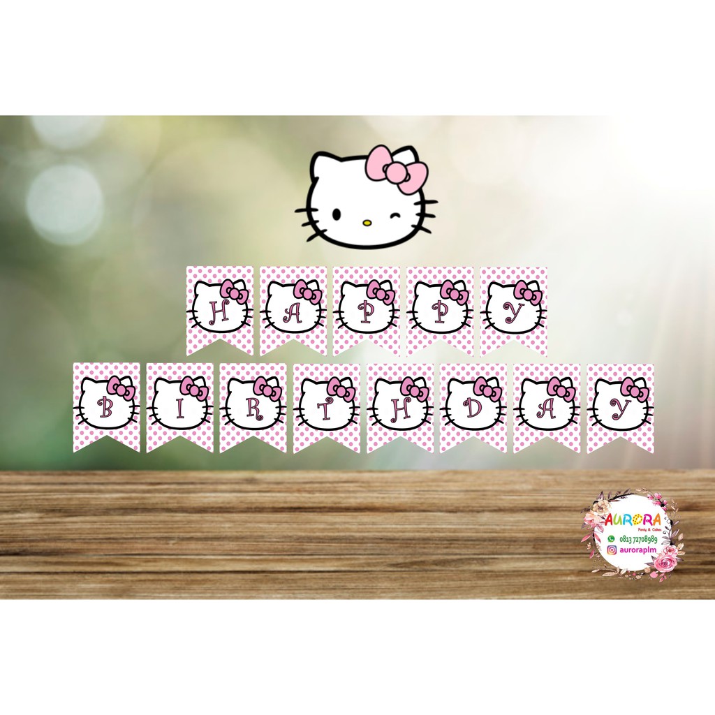 Jual Bunting Flag HELLO KITTY / Banner Happy Birthday HELLO KITTY ...