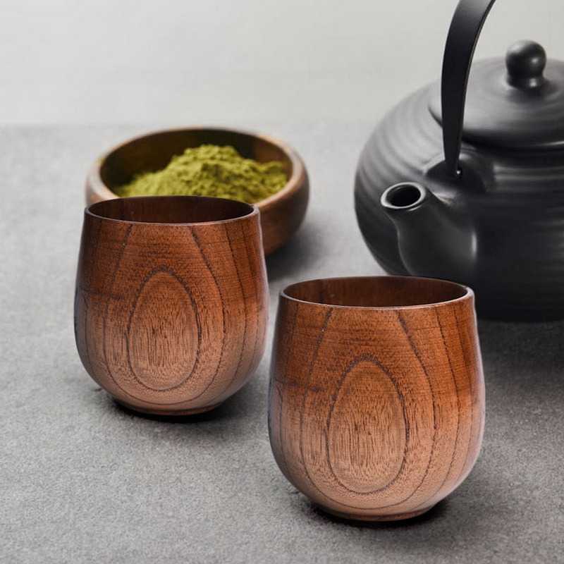 Jual Gelas Mug Kayu / Gelas Kopi Teh Susu Bahan Kayu - Wooden Glas ...