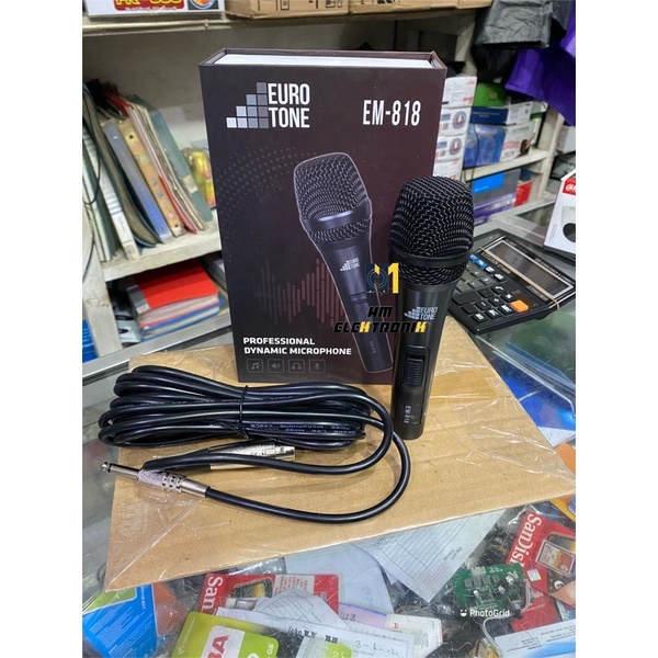 Jual Mic Euro tone EM 818 dynamic microphone kabel | Shopee Indonesia