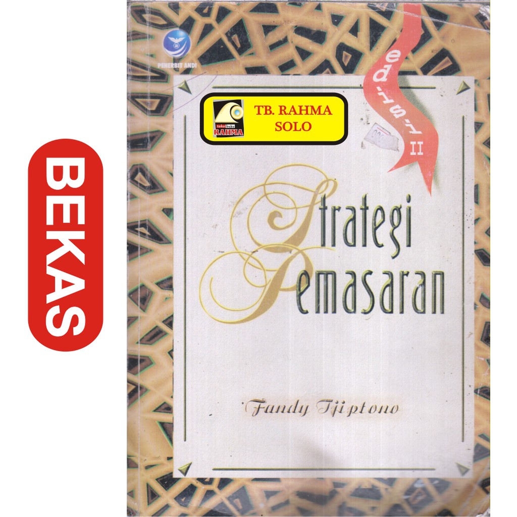 Jual Strategi Pemasaran - Fandy Tjiptono - ANDI - 1997 - SP-16.030 ...