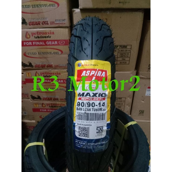 Jual BAN TUBELESS ASPIRA 90/90-14 MAXIO SPR38 / SPR 38 kembang HONDA untuk matic gratis pentil ...