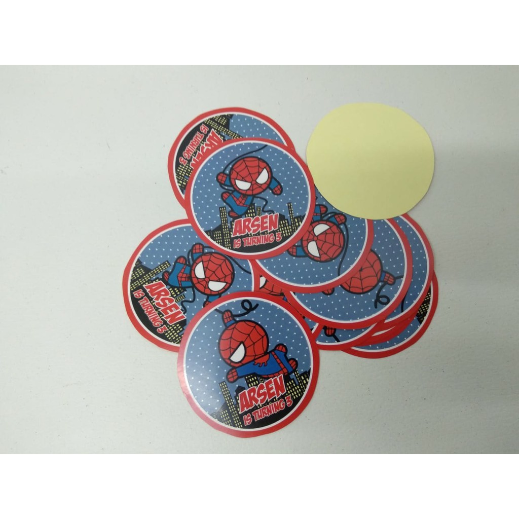 Jual Stiker Pudding / Label pudding Custom Tema Spiderman | Shopee ...