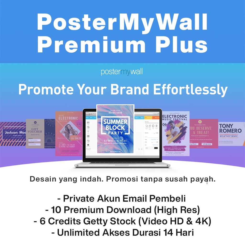 Jual Akun PosterMyWall Premium Plus Original (2 Minggu) | Shopee Indonesia