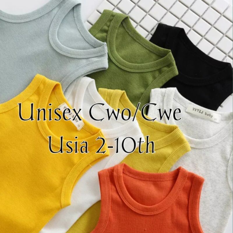 Jual Singlet Anak 2-10 Tahun/Singlet Polos Anak Unisex/Singlet Anak ...