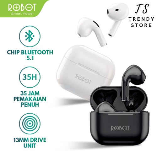 Jual Headset Earphone Bluetooth TWS ROBOT Airbuds T50 Wireless | Shopee ...