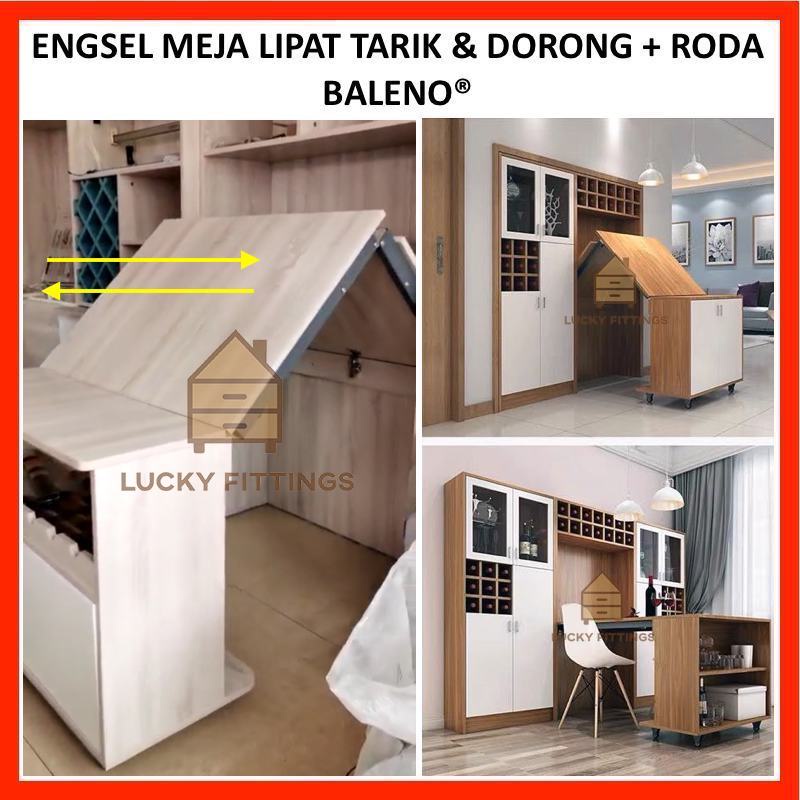 Jual Engsel Meja Lipat Tarik + Roda / Fold Lemari Meja Tarik Dorong ...