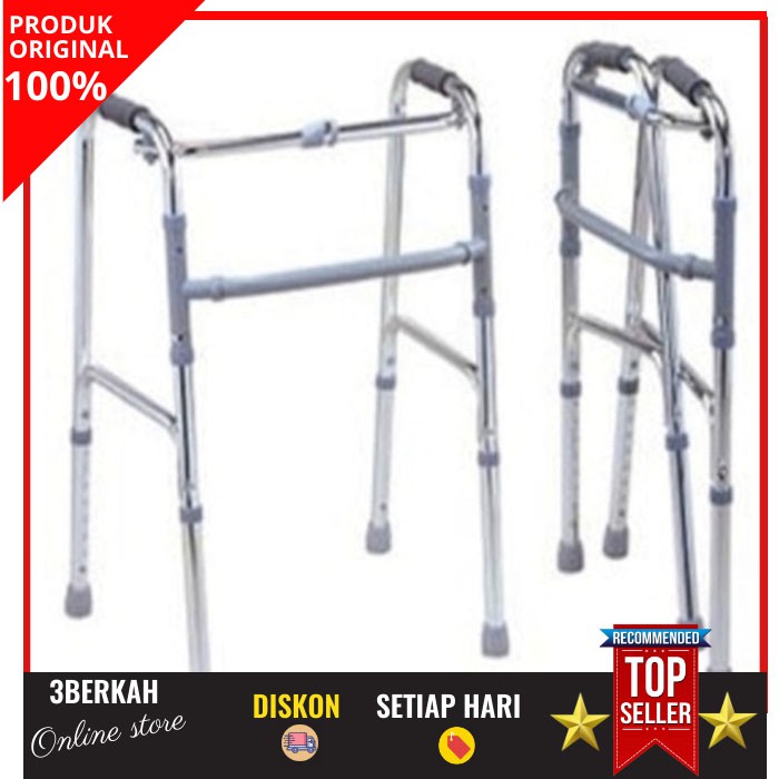 Jual WALKER ALAT BANTU JALAN ORANG TUA LANSIA LIPAT STANDARD TANPA RODA ...