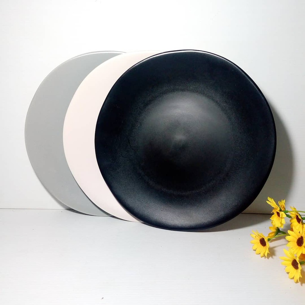 Jual 00374 Piring Makan Keramik Polos / Piring Keramik Bulat / Piring ...