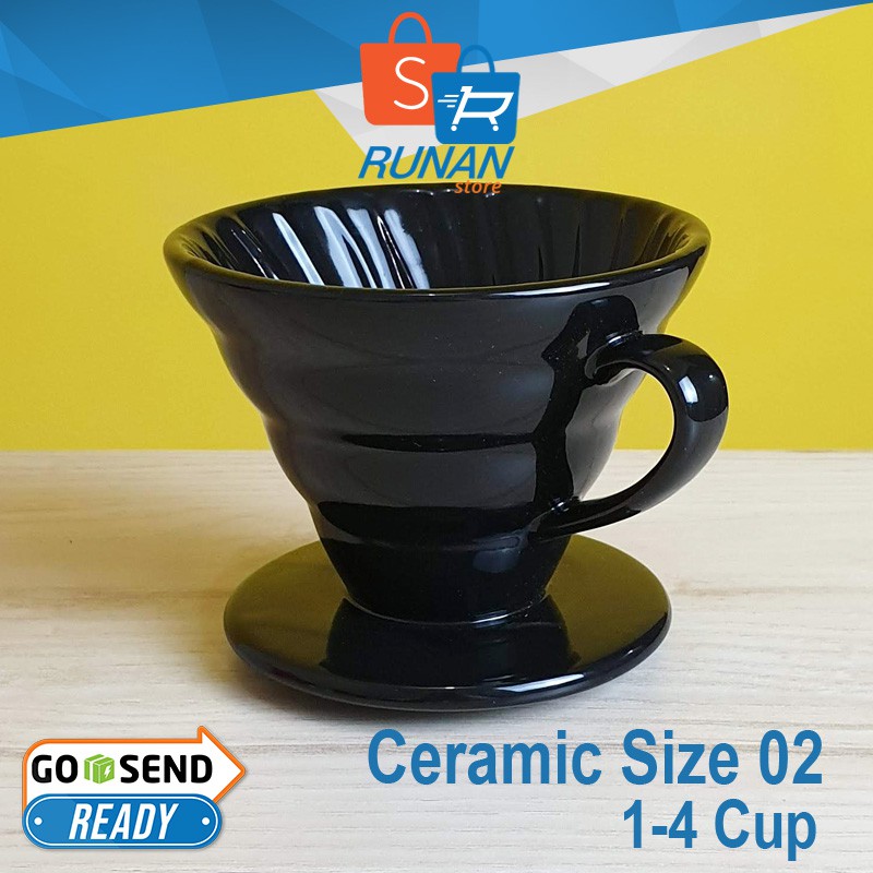 Jual V60 Ceramic Filter Pour over Coffee Filter Kopi V60 Keramik Hitam ...