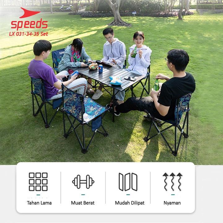 Jual Set Kursi + Meja Lipat Portable SPEEDS Folding Chair Fold Table ...