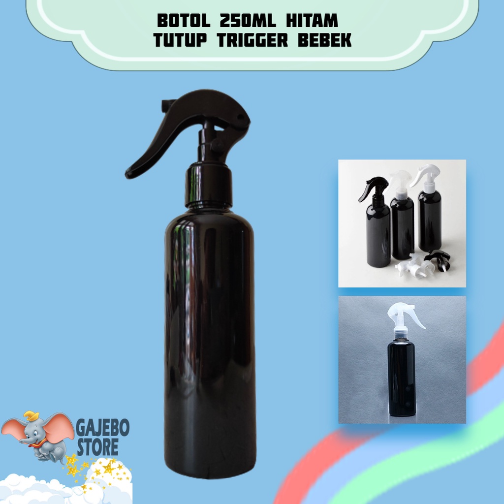 Jual BOTOL PLASTIK 250ML TRIGGER BEBEK HITAM / BOTOL PLASTIK SPRAY TRIGGER 250ML HITAM BEBEK ...