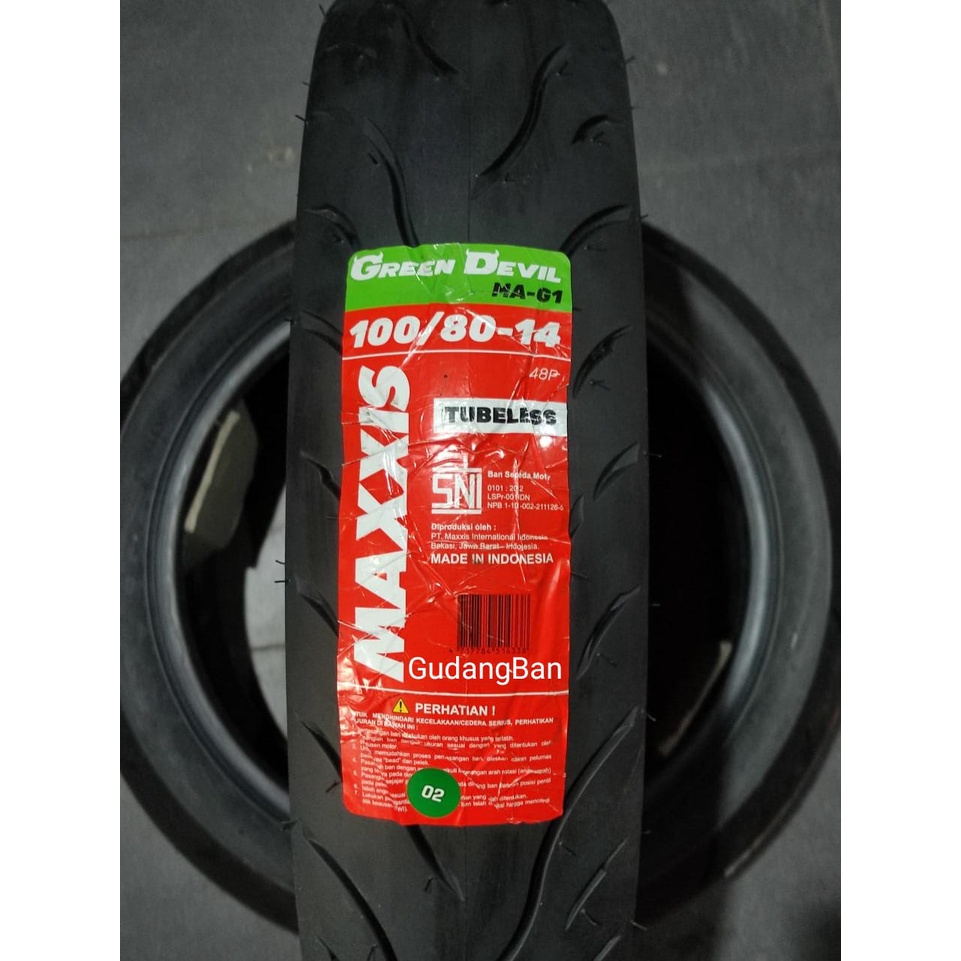 Jual (SPECIAL PROMO) RING 14 !! 100 80 14 MAXXIS Ban Matic ( GREEN DEVIL MA G1 / M6029W ) TL ...