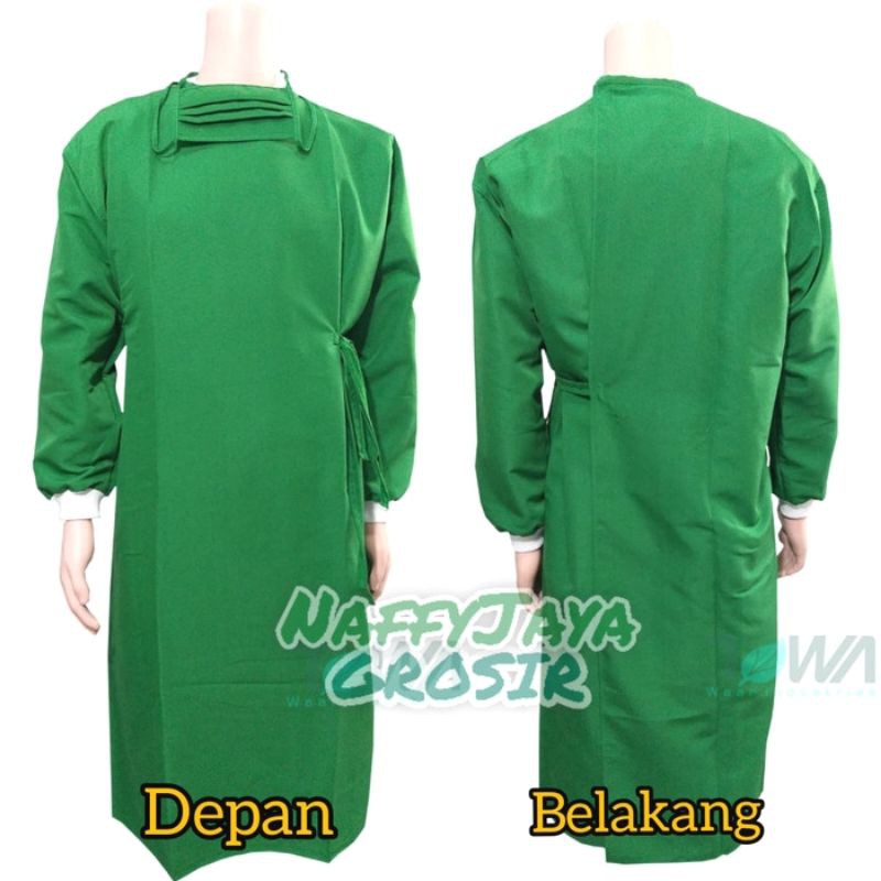Jual APD Surgical Gown Baju Operasi Reusable Kain Katun Drill + Masker ...