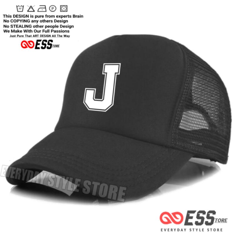 Jual Topi Huruf J Trucker Jaring - Topi Inisial Abjad Huruf J | Shopee ...