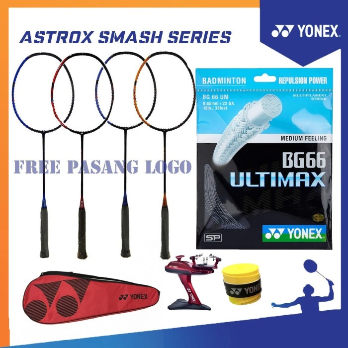 Jual PAKET PROMO YONEX ASTROX SMASH RAKET BADMINTON ORIGINAL - navy ...