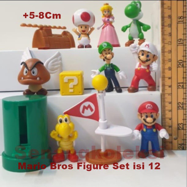 Jual Super Mario Bros Figure Set 12 Mainan Pajangan Miniatur Hiasan ...