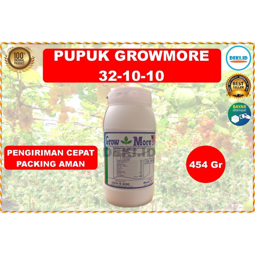 Jual Growmore 32 10 10 Kemasan Pabrik 454 gram Pupuk NPK Daun Grow More Nutrisi Pertumbuhan ...