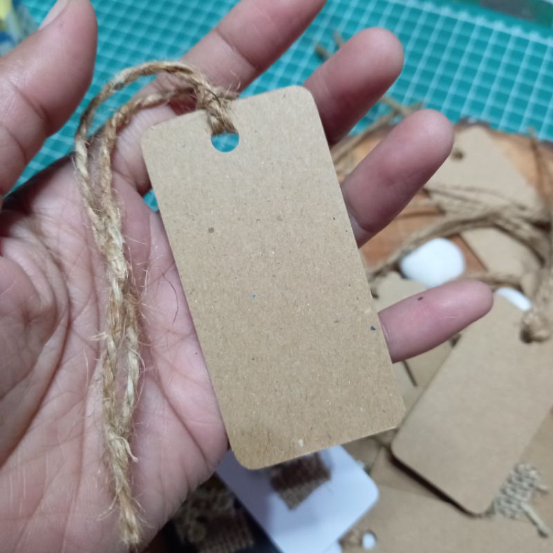 Jual Simple rustic Hangtag kartu ucapan gantung dengan bunga kering ...