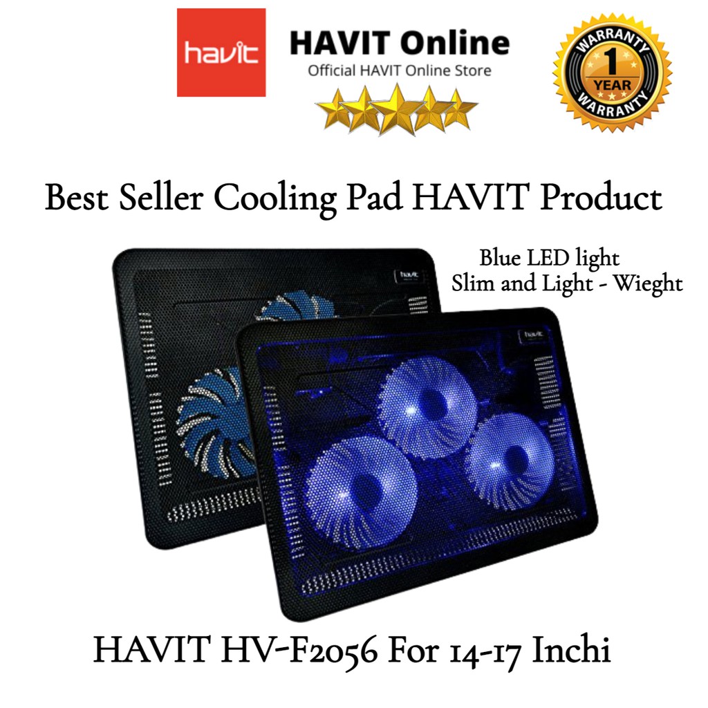 Jual HAVIT Cooling Pad Laptop HV-F2056 3Fans- 17''- Black | Shopee Indonesia