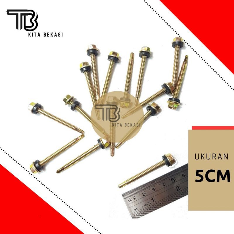 Jual BAUT BAJA RINGAN 12x50 / BAUT ROOFING 12 x 50 (5cm) / SKRUP BAJA ...