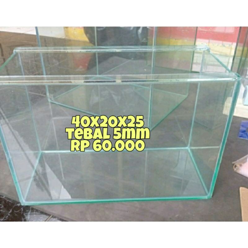 Jual aquarium 40x20x25 aquarium polos aquarium kaca | Shopee Indonesia