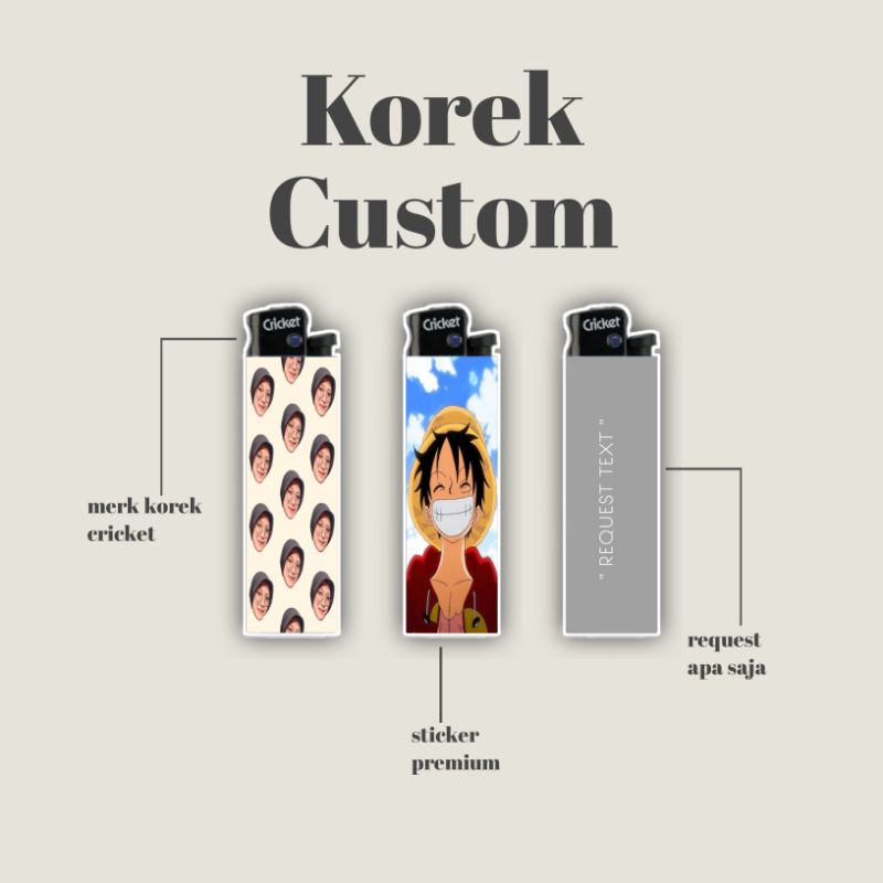Jual Korek Cricket Custom bebas Request apa aja | Shopee Indonesia
