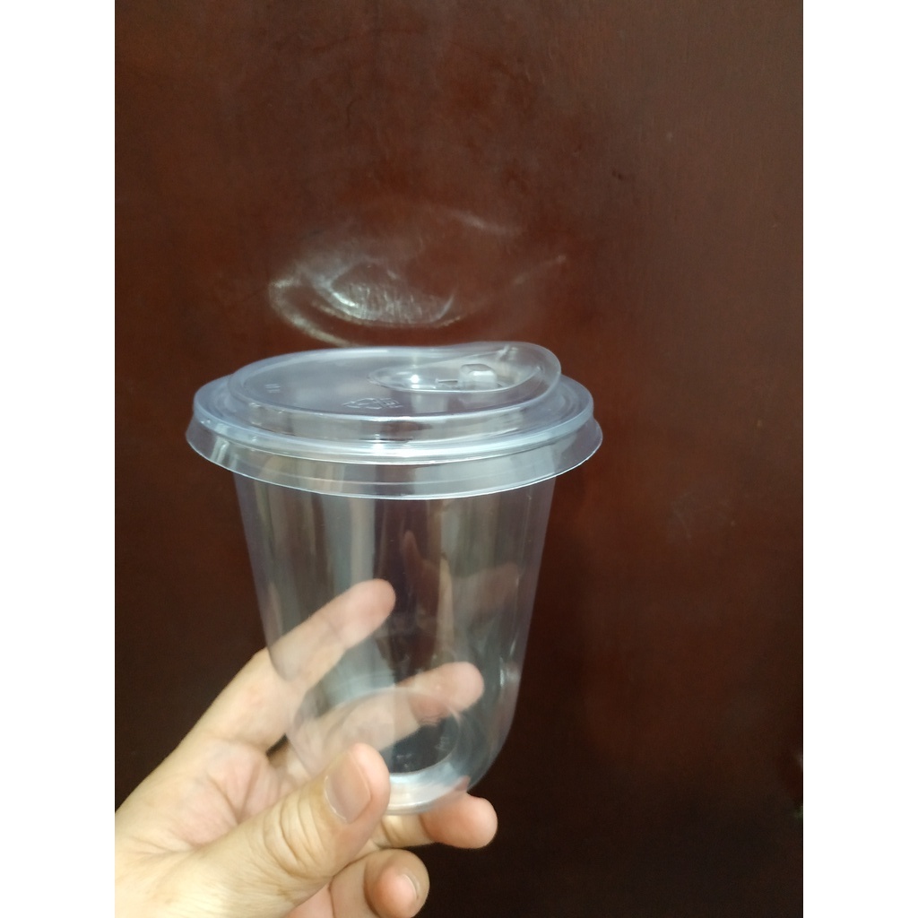 Jual Plastik Cup PET 14 oz Oval + Strawless Lid (50 Pcs) - Plastik Cup ...
