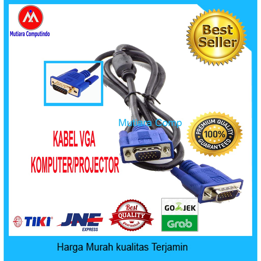 Jual KABEL VGA MONITOR MALE TO MALE VGA KOMPUTER LAPTOP KONEKTOR UK 1.5 ...