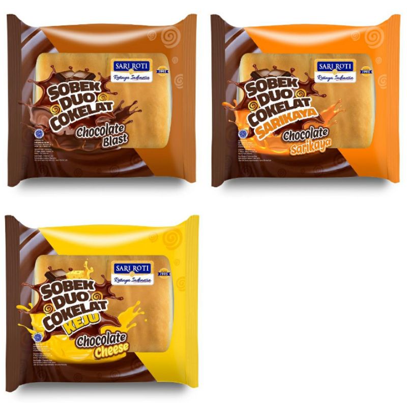 Jual SARI ROTI Roti Sobek Duo Cokelat/Srikaya/Keju | Shopee Indonesia