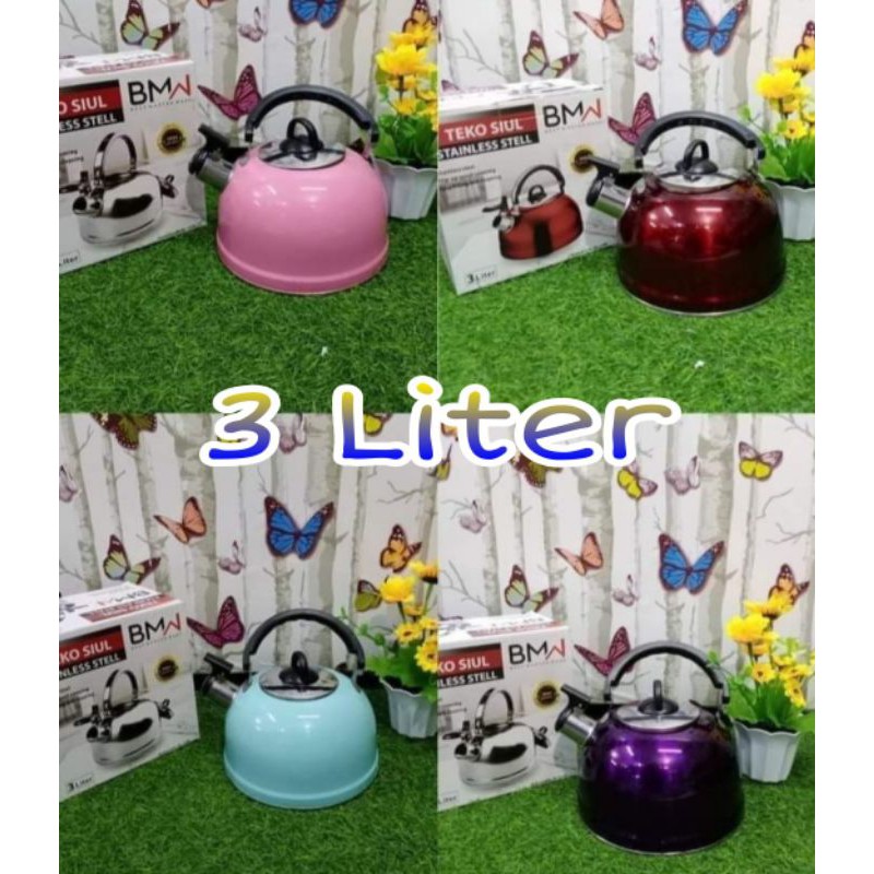 Jual Teko Bunyi Siul BMW Warna 3 Liter Whistling Kettle Stainless Steel - Warna | Shopee Indonesia