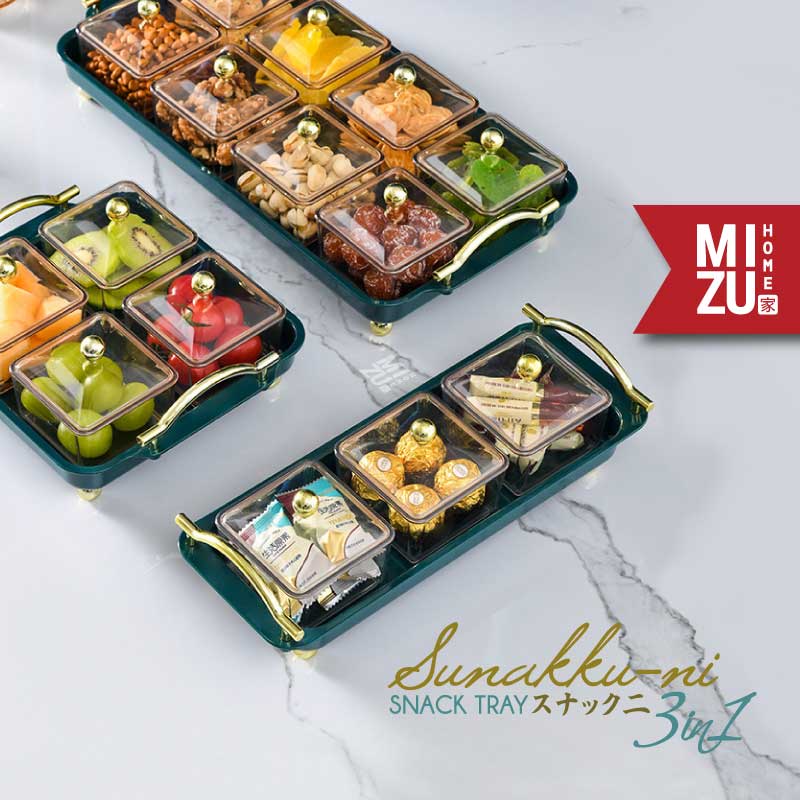 Jual MIZU SUNAKKU-NI 3in1 Snack Tray Snack Bowl Dessert Tray Coffee ...