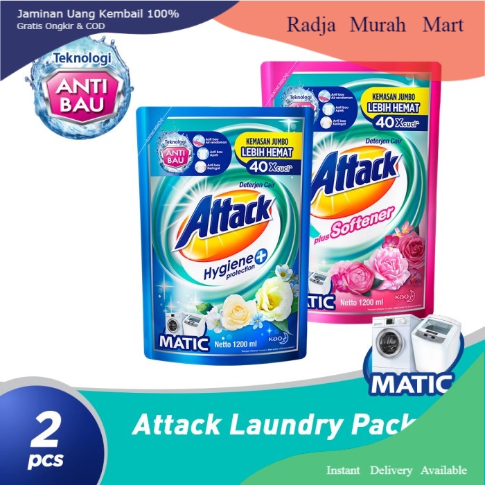 Jual Attack Laundry Package 1200 ML | Shopee Indonesia