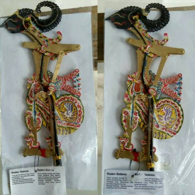 Jual WAYANG KULIT NAKULO SADEWO BAHAN KULIT KERBAU GRADE 1 GAPET TANDUK ...