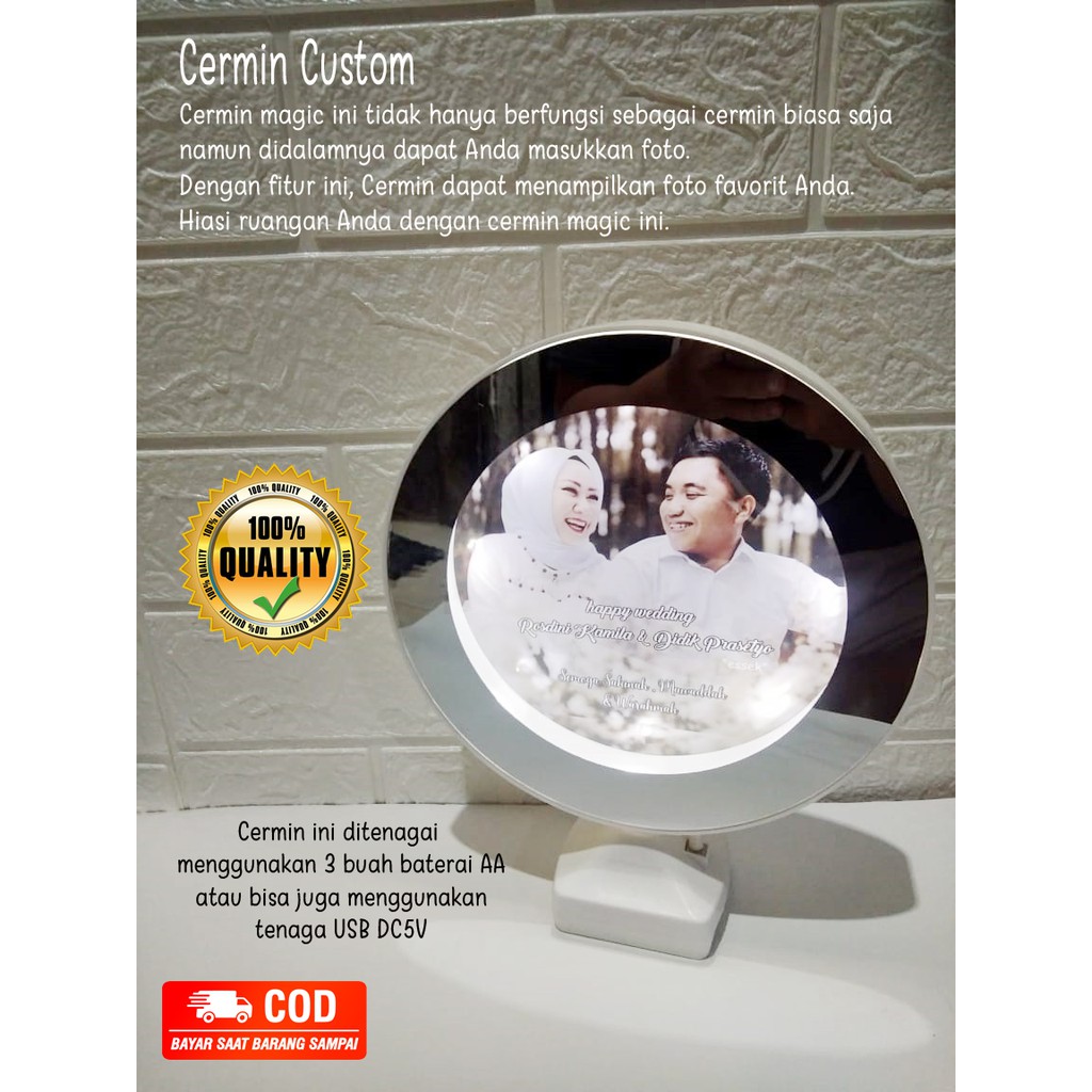Jual Kaca Cermin / mirror Bingkai Foto Kaca kado Lampu Minimalis ...
