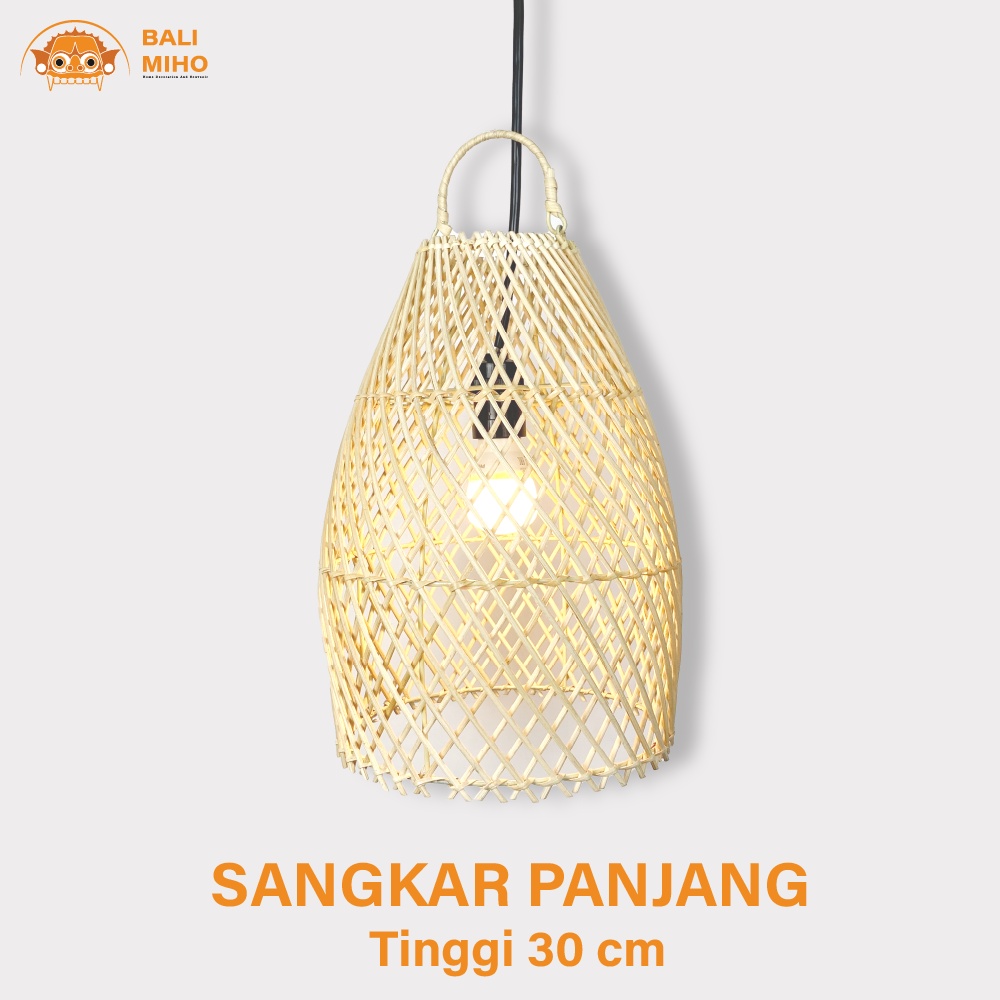 Jual Kap lampu Rotan Model Sangkar 20 x 30 cm- Lampu Rotan - Lampu Cafe - Kap Lampu unik - Kap ...