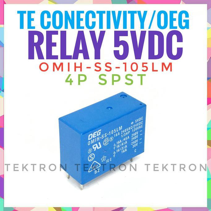 Jual TE Component/OEG Relay 5VDC 4pin SPST 5V 4p 16Amp tektron22 ...