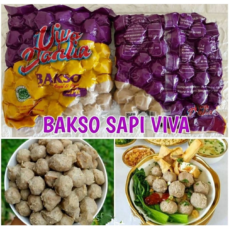 Jual bakso sapi & ayam viva dahlia berat 500g dan 1kg | Shopee Indonesia