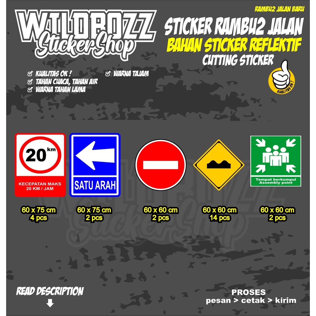 Jual sticker rambu - rambu jalan (rambu2 jalan br) wildbozz sticker ...