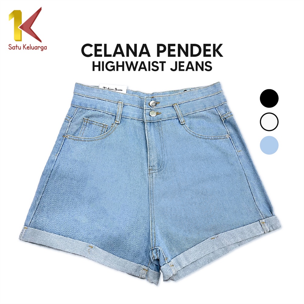 Jual 1K Celana Pendek Highwaist Jeans Wanita P174 Hot Pants Jeans Wanita Celana Pendek Short ...