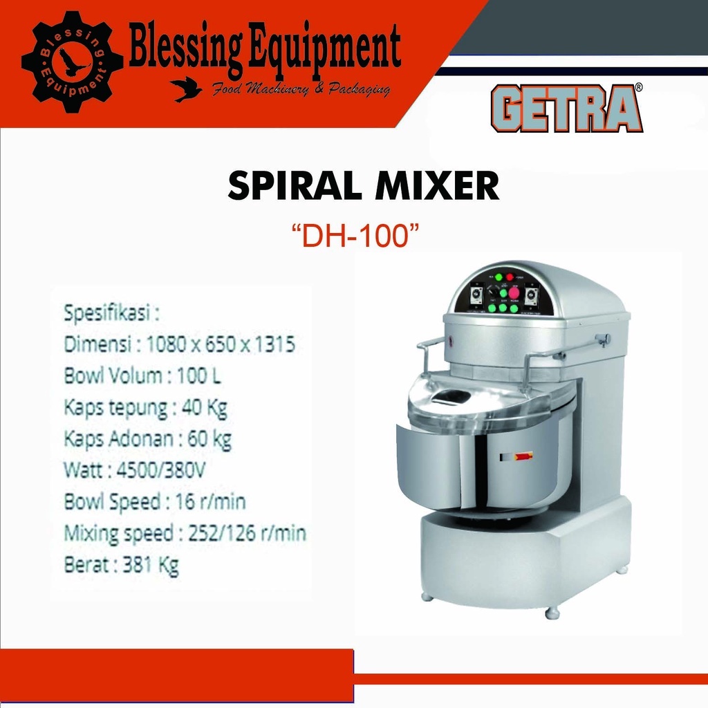 Jual DH-100 Spiral Mixer Getra | Shopee Indonesia