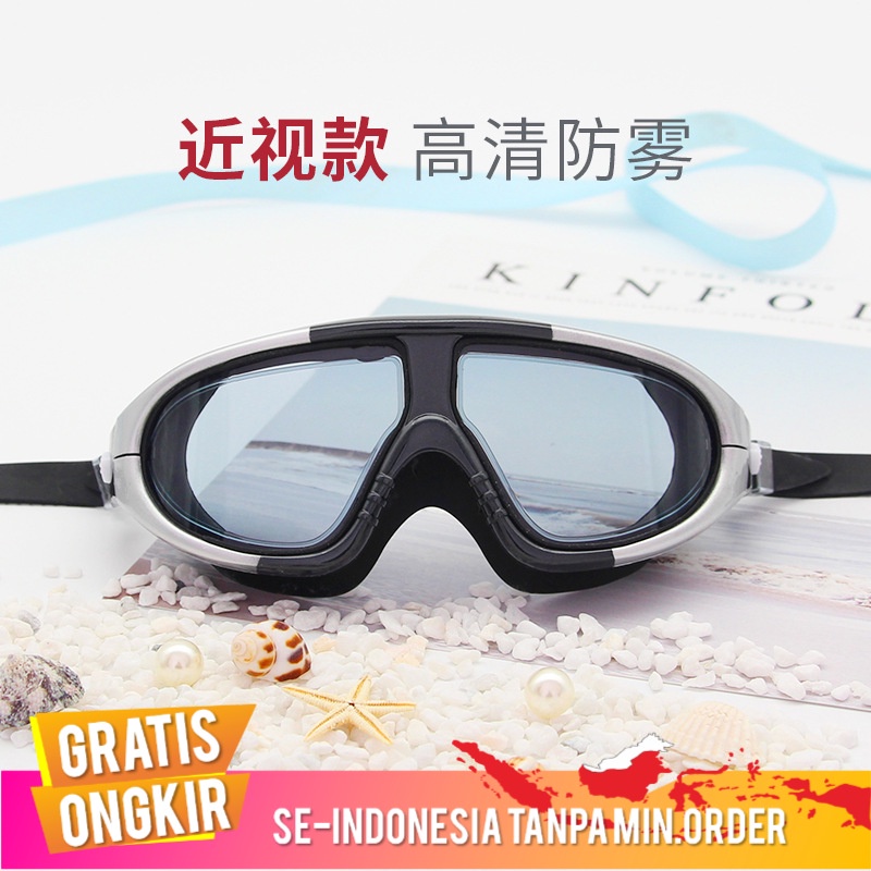 Jual Jiehu Renang Kacamata Besar Frame HD Tahan Air Anti-Kabut Pria Wanita Berenang Kacamata ...