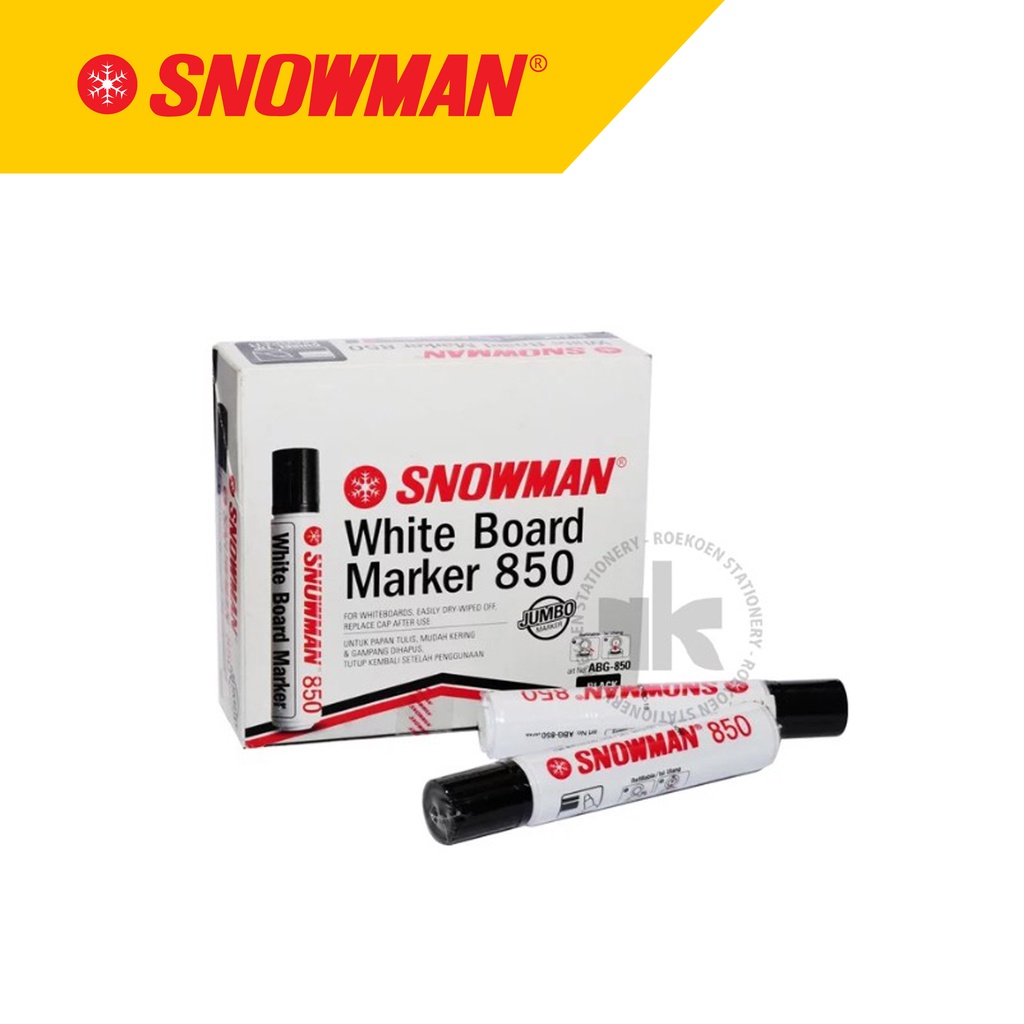 Jual Snowman Whiteboard Marker Spidol Jumbo Hitam ABG-850 Black (Chisel ...