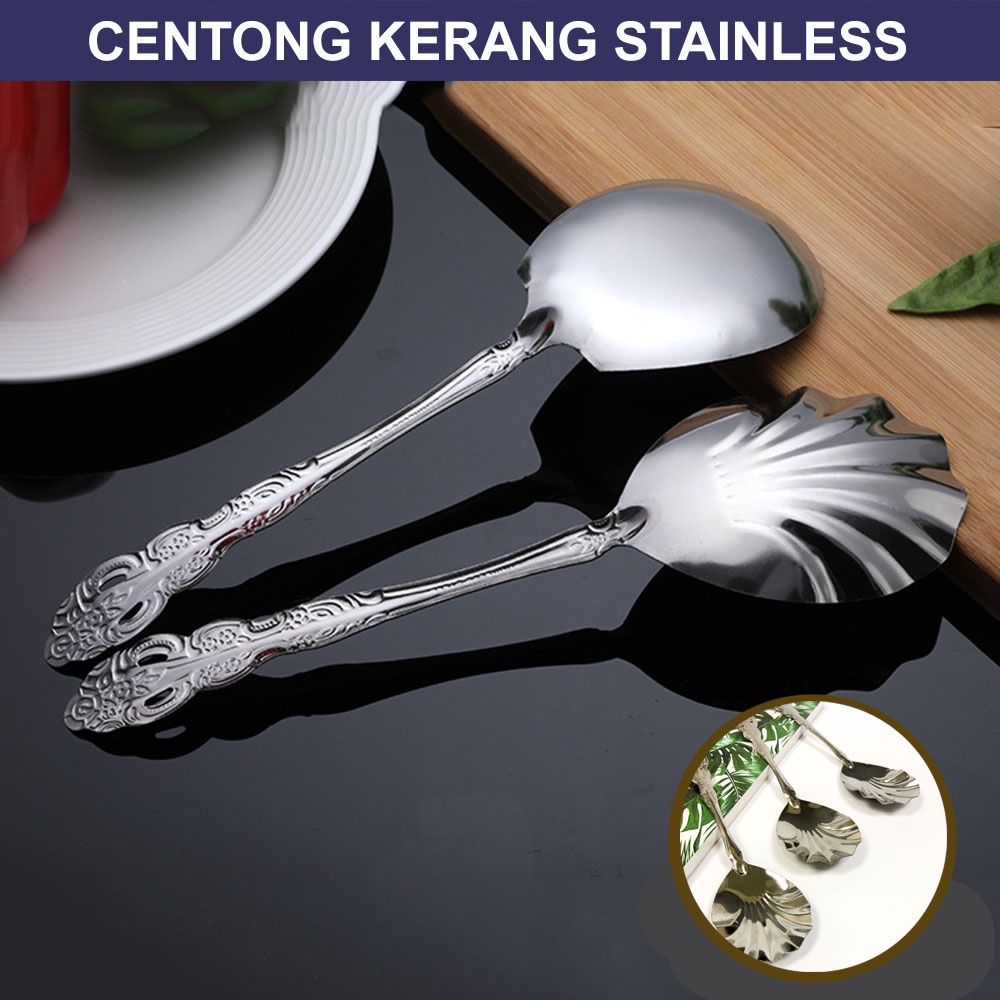 Jual Sendok Kerang Stainless Steel - Centong Nasi Sayur Lauk Prasmanan ...